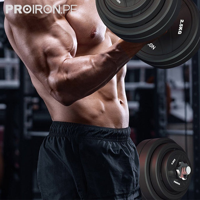 Juego de Mancuernas de Caucho Ajustable | Proiron®️ Tienda Online – PROIRON PERU